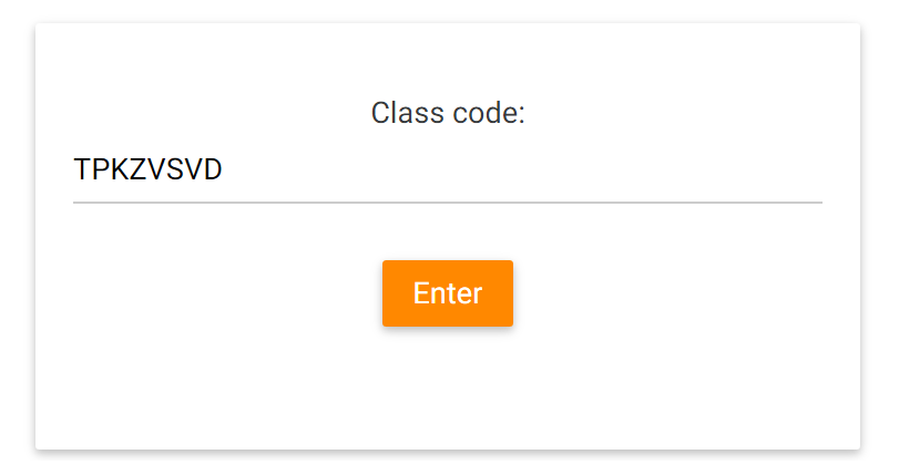 Step 7: Students typein the class code you shared with them.